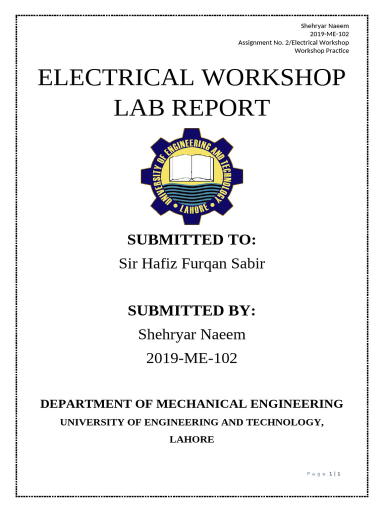 Wsp#2019 Me 102# Electrical 2 | PDF | Electrical Wiring | Switch
