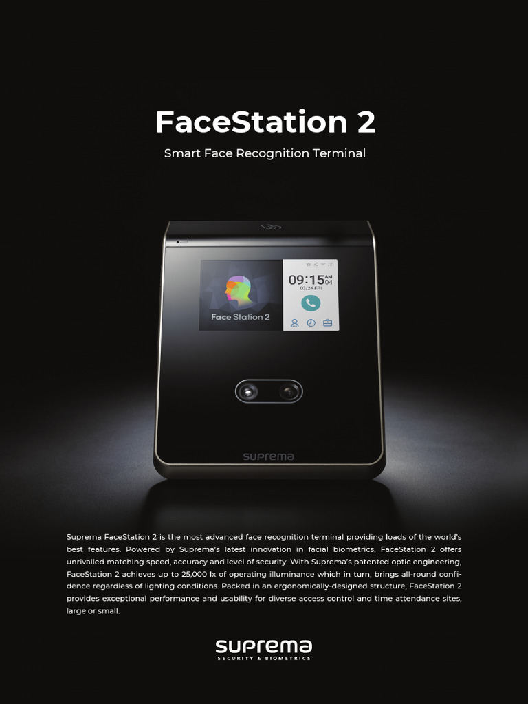 Suprema FaceStation 2: Advanced Facial Recognition Terminal | PDF ...