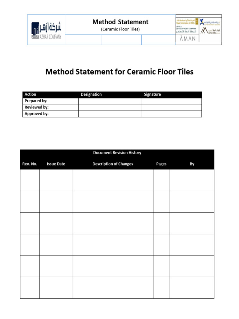 03 - Method Statement For Ceramic Floor Tiles | PDF | Tile ...