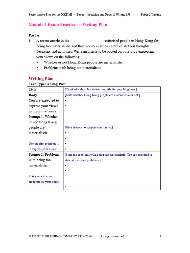 8A_WritingPlan_Blog entry | PDF | Money