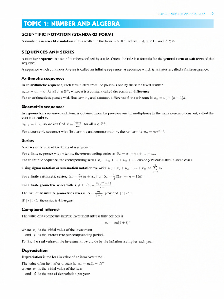 Topic 1 - Number & Algebra | PDF