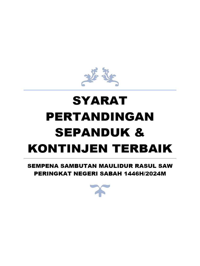Syarat Pertandingan Sepanduk Maulidur | PDF