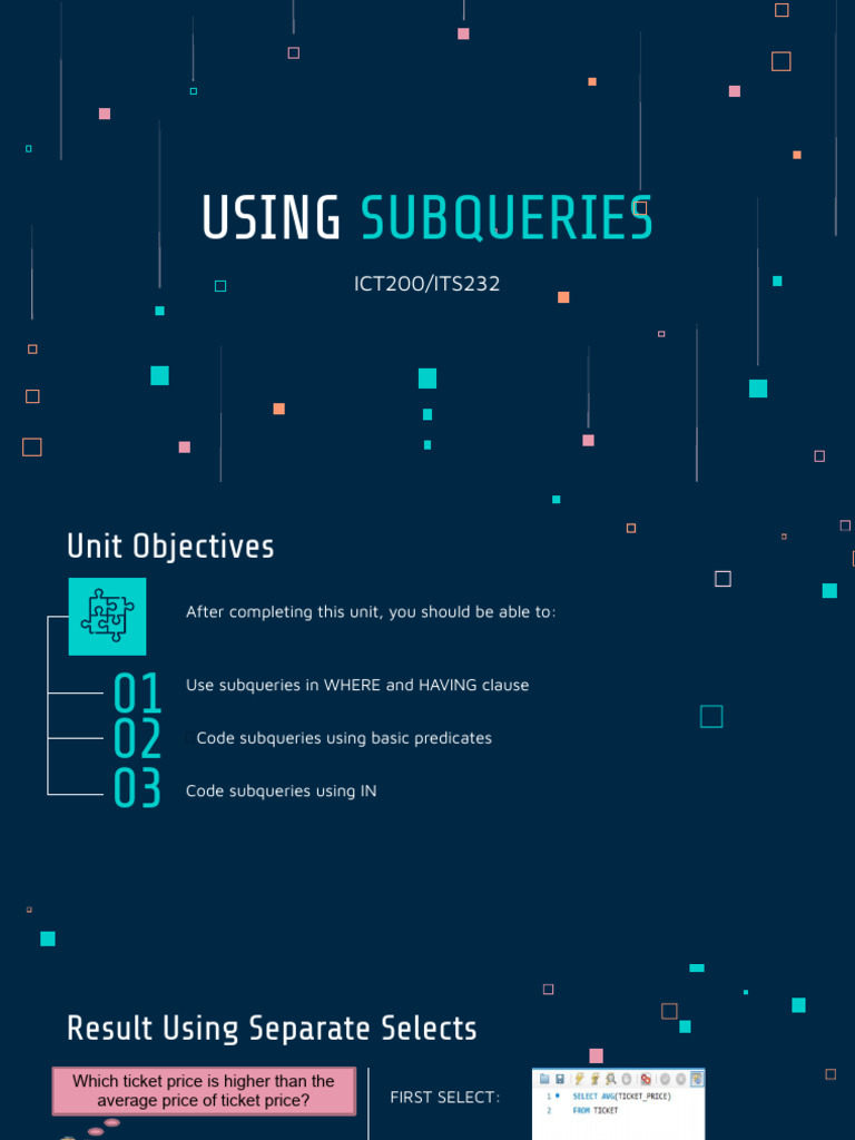 LAB 6 SUBQUERIES (1) | PDF | Clause | Computing LAB 6 SUBQUERIES (1) | PDF | Clause | Computing