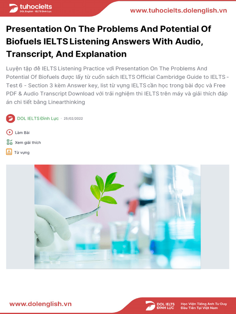 Presentation On The Problems and Potential of Biofuels | PDF | Biofuel ...