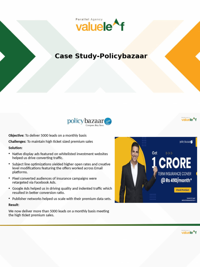 Policybazaar Lead Generation Success | PDF