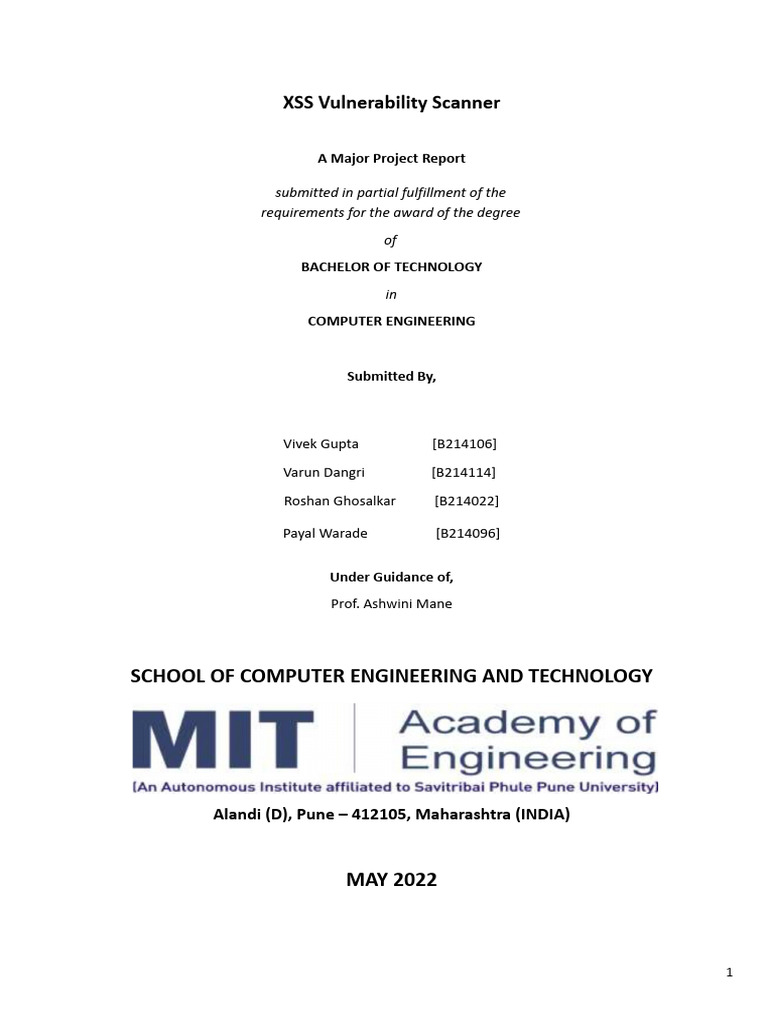 XSS Vulnerability Scanner | PDF | Security | Computer Security