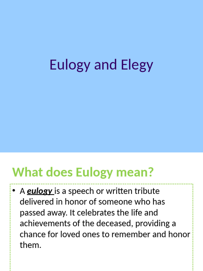 Eulogy Presentation | PDF