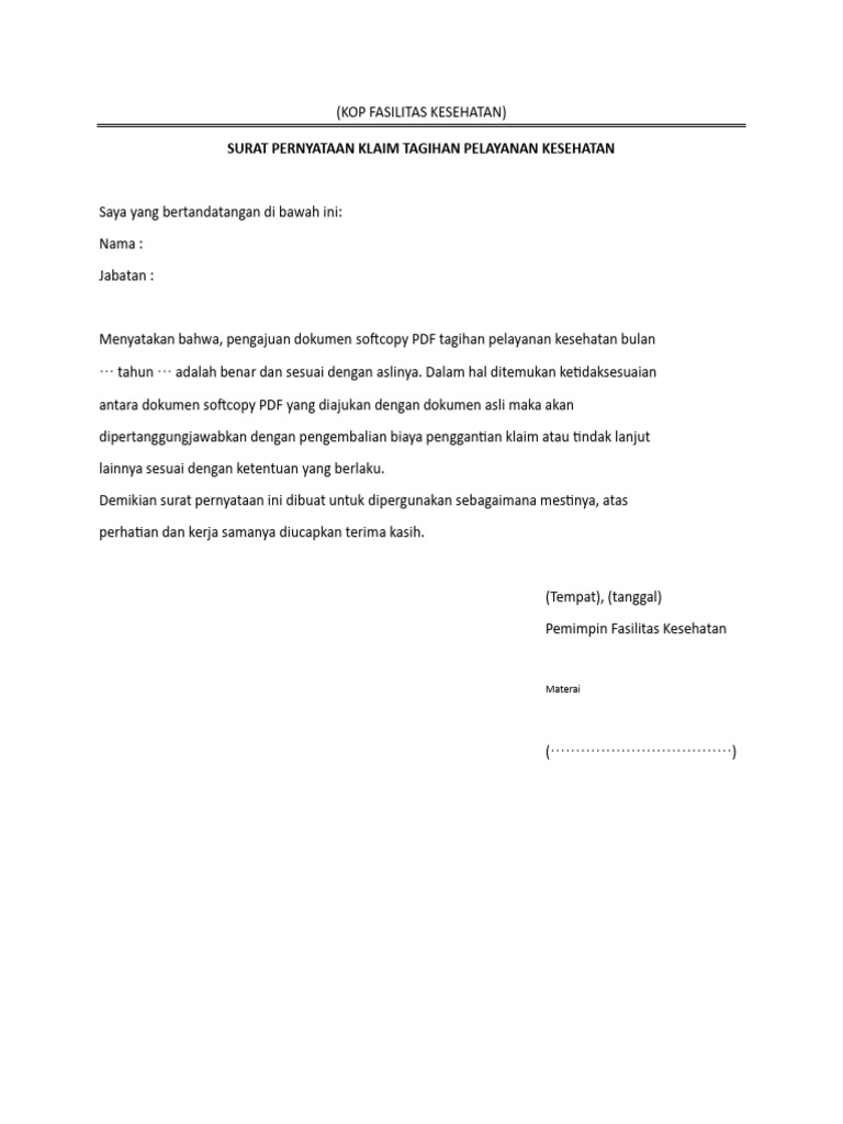 Surat Pernyatan Softfile | PDF