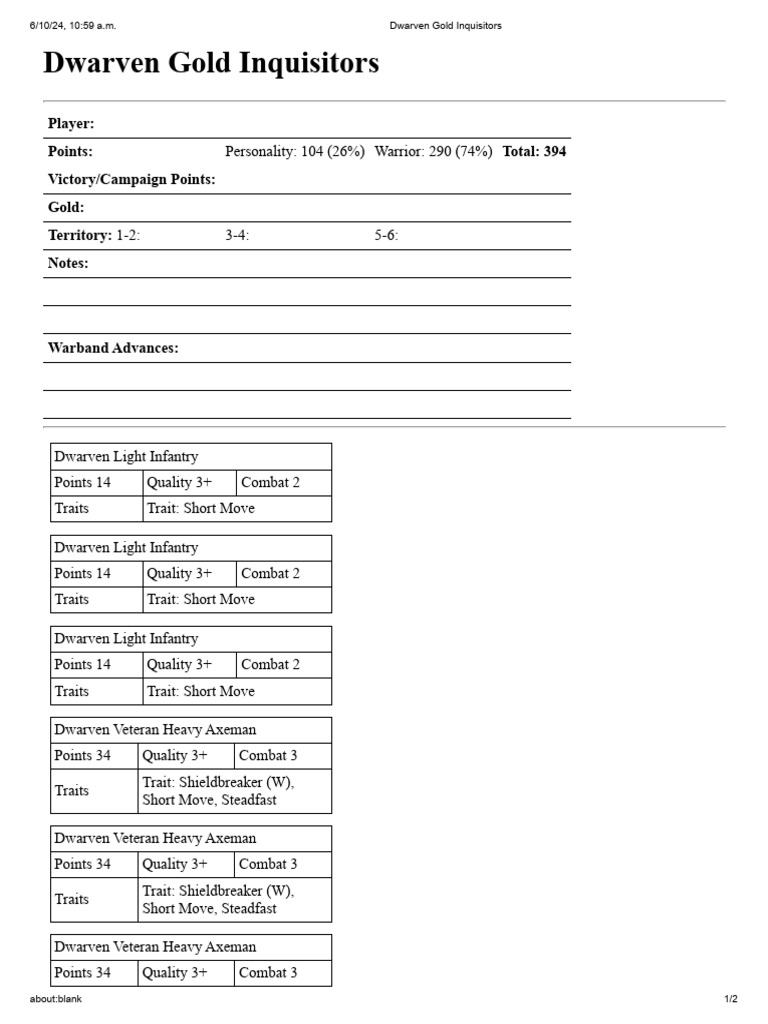 Dwarven Gold Inquisitors | PDF | Military