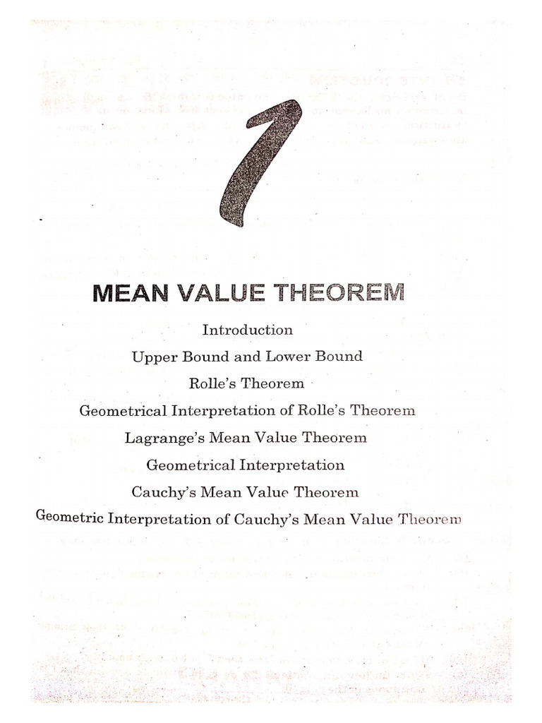 Mean Value Theorem | PDF