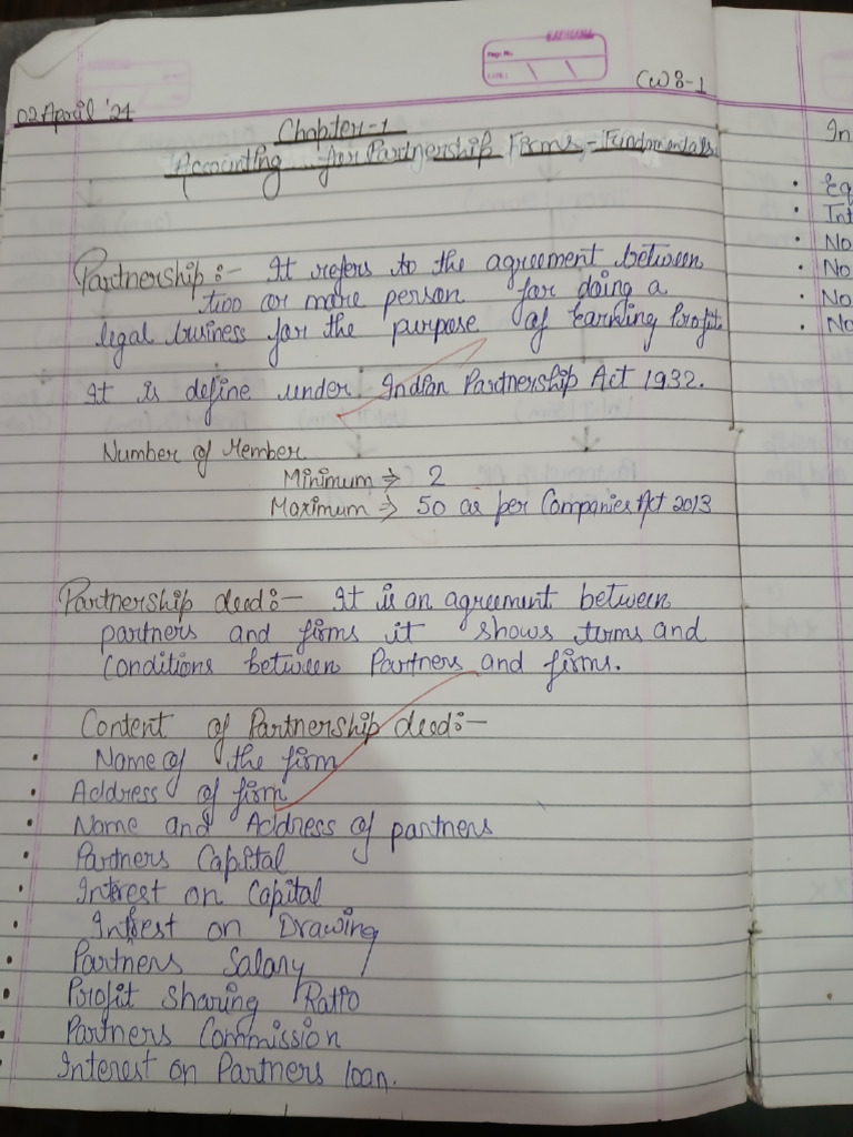 Partnership Class 12 | PDF