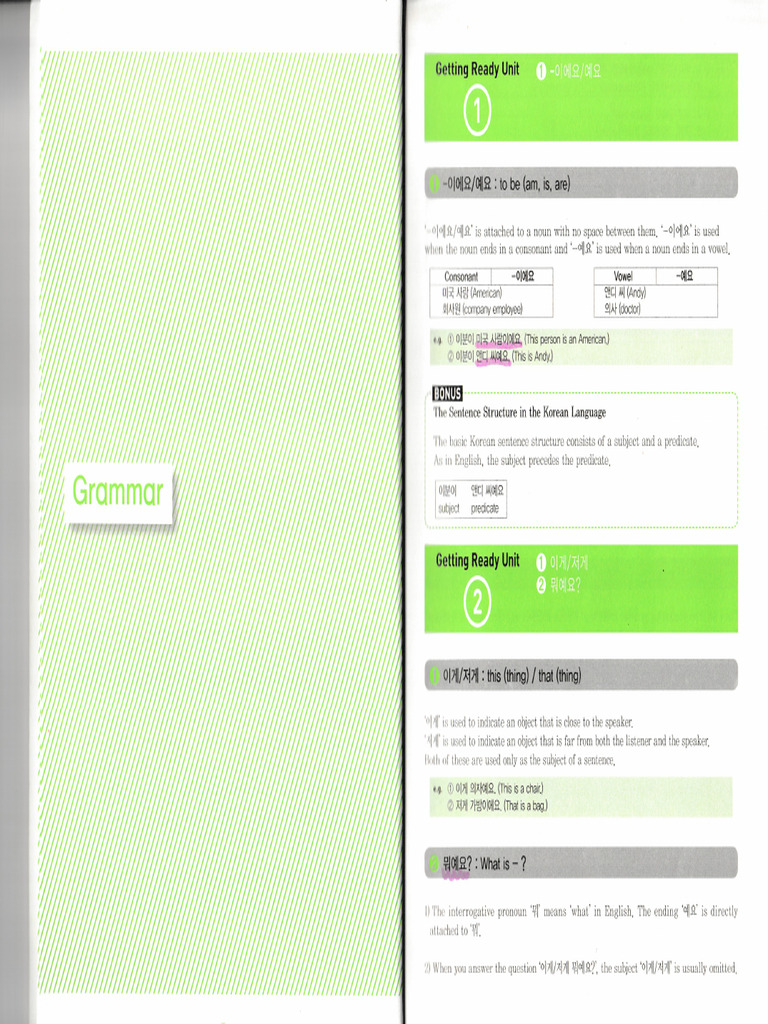 Sogang Korean Grammar Book 1A | PDF