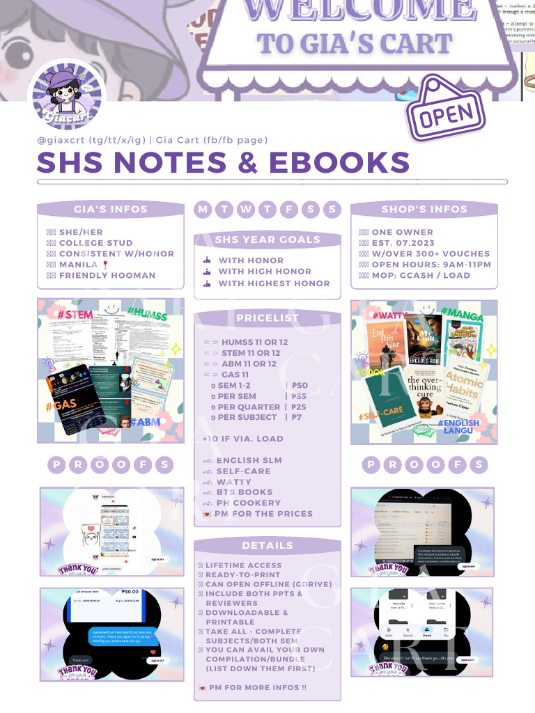 SHS NOTES & REVIEWERS: HUMSS ABM STEM GAS @giaxcrt - Gia Cart | PDF ...