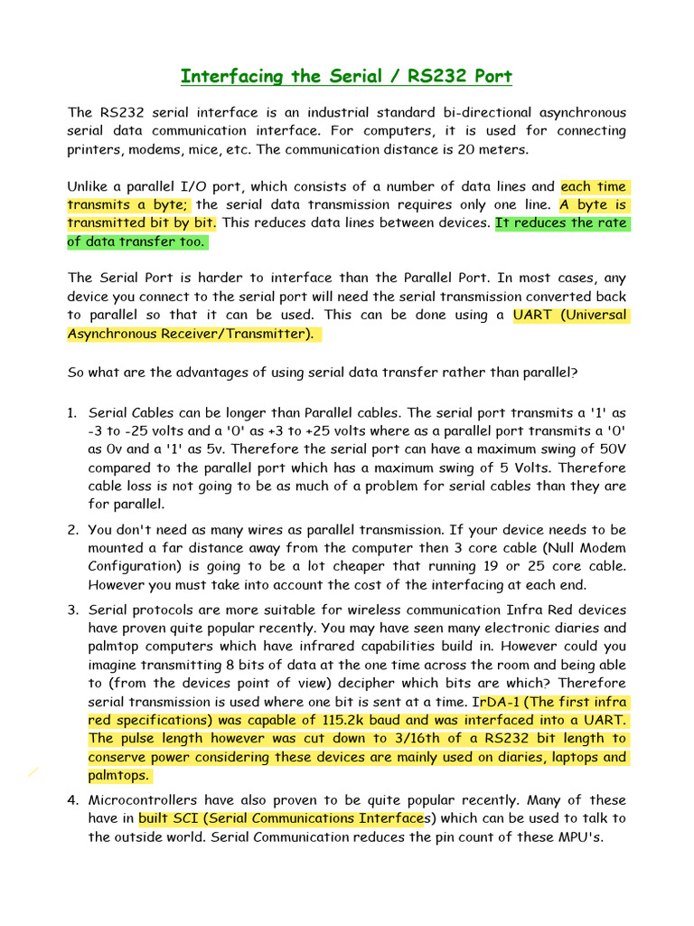 1-Interfacing the Serial 1(LEC1) | PDF | Electrical Engineering | Manufactured Goods