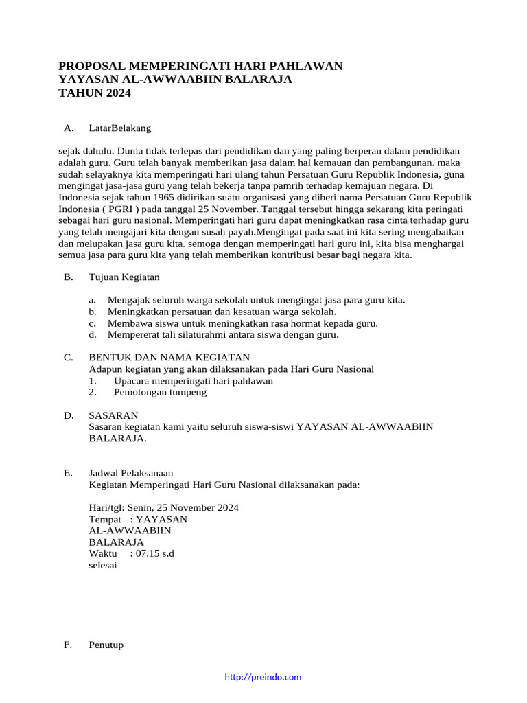 Bagi Proposal Hari Guru Yab | PDF
