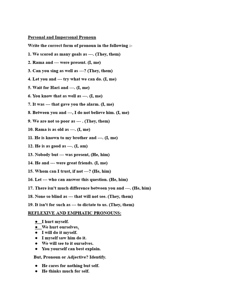 Correct Pronoun Usage Guide | PDF