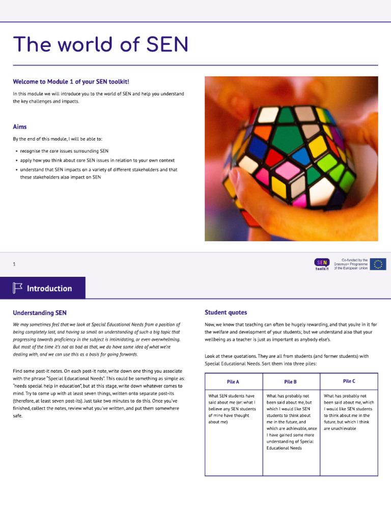 SEN_Module-1 | PDF | Autism Spectrum | Attention Deficit Hyperactivity ...