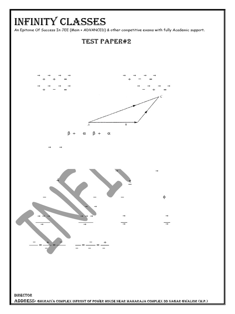 Class-12th Test of Maths Chap 10,11,12,13 | PDF | Line (Geometry ...