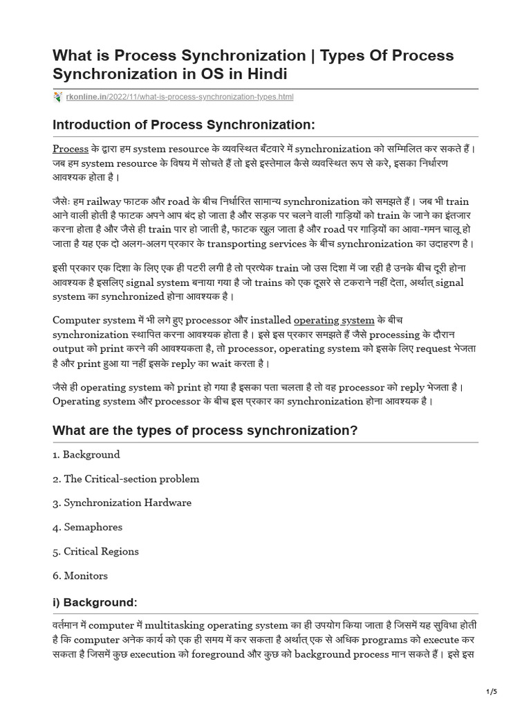 13 - What Is Process Synchronization Types of Process Synchronization ...