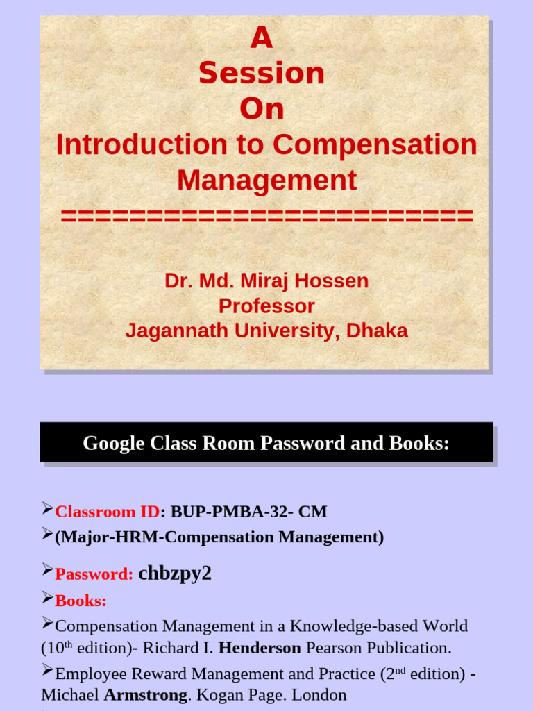 HRM Compensation Intro Session | PDF | Employee Benefits | Employment