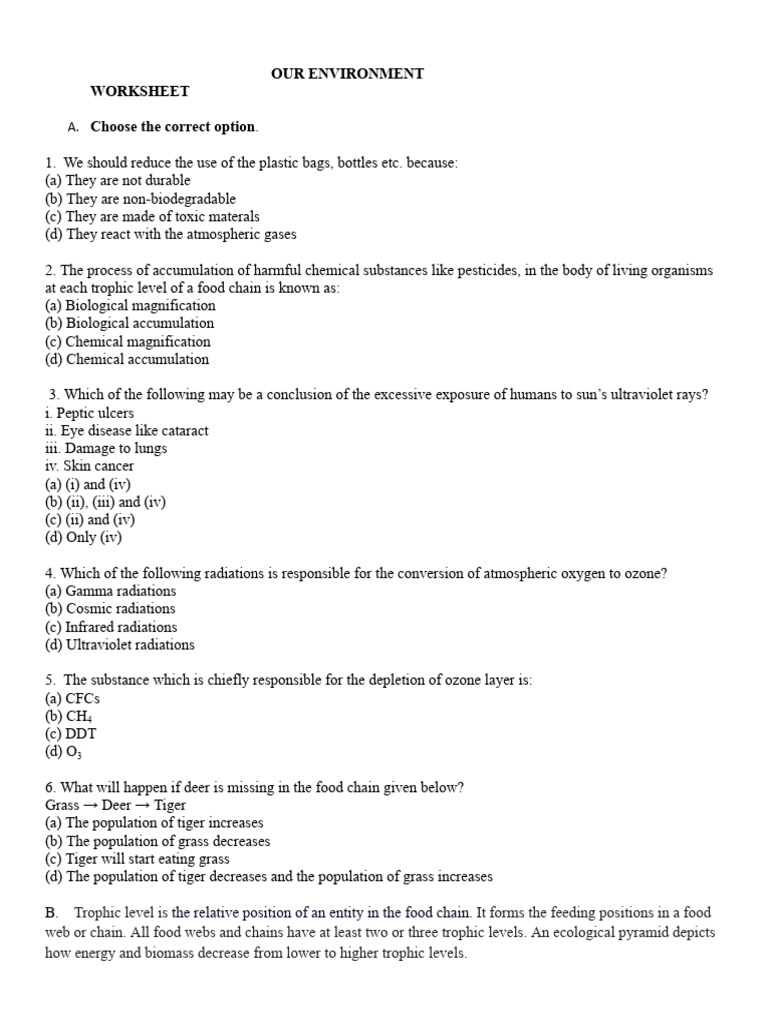 Environmental Science Quiz | PDF | Food Web | Ecology