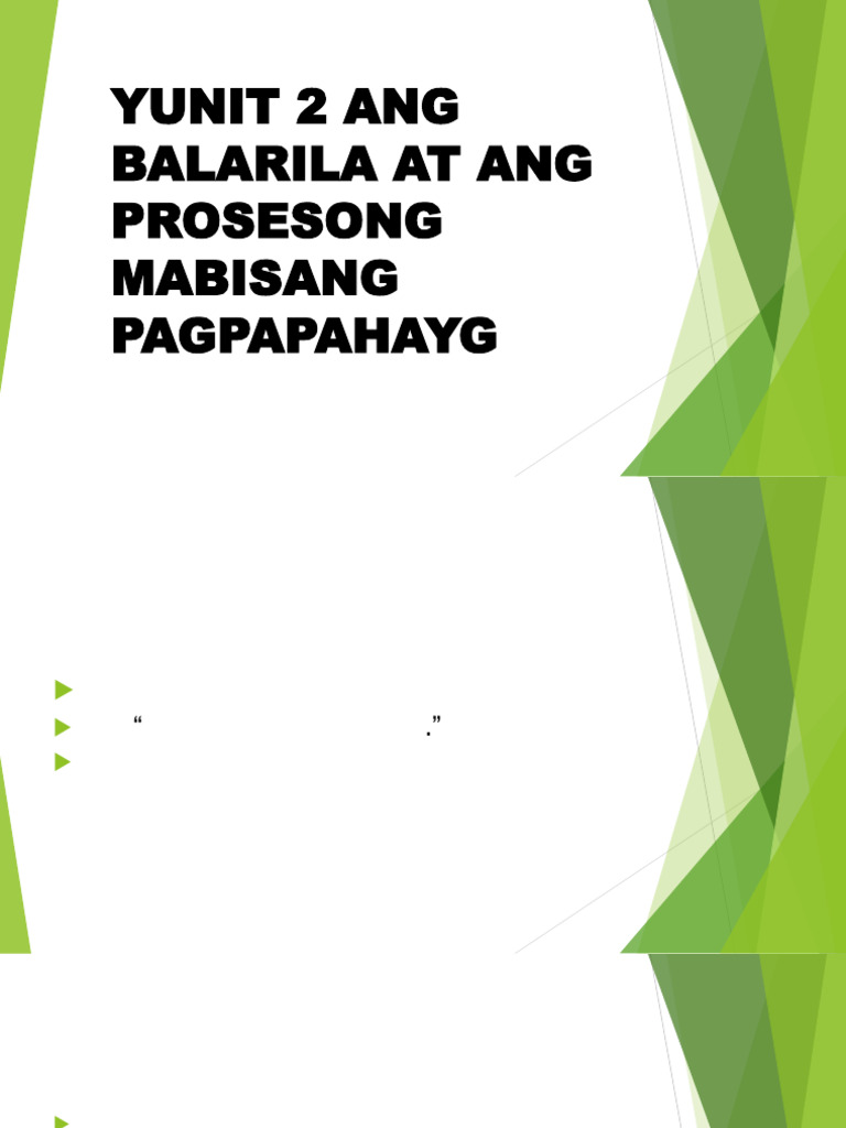 Yunit 2 Ang Balarila at Ang Prosesong Mabisang | PDF