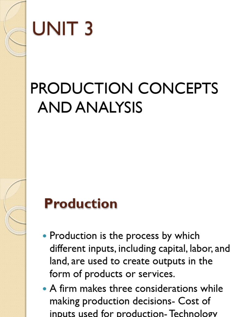 102- UNIT 3 | PDF | Production Function | Factors Of Production