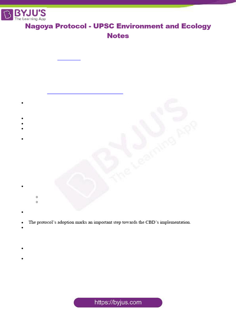 Nagoya-Protocol-UPSC | PDF