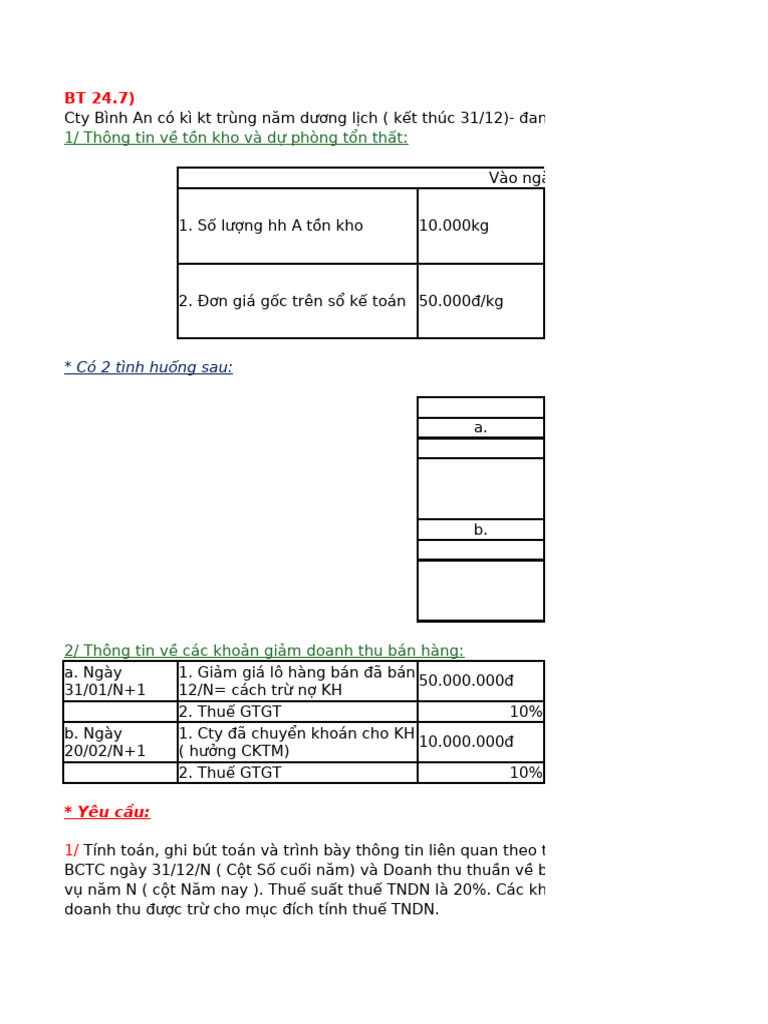 Bài Tập Chương 24 (Kttc 4) | PDF