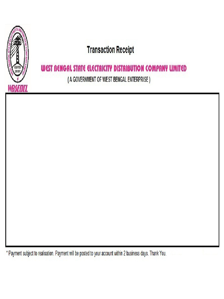 Electricity Bill Payment Receipt | PDF