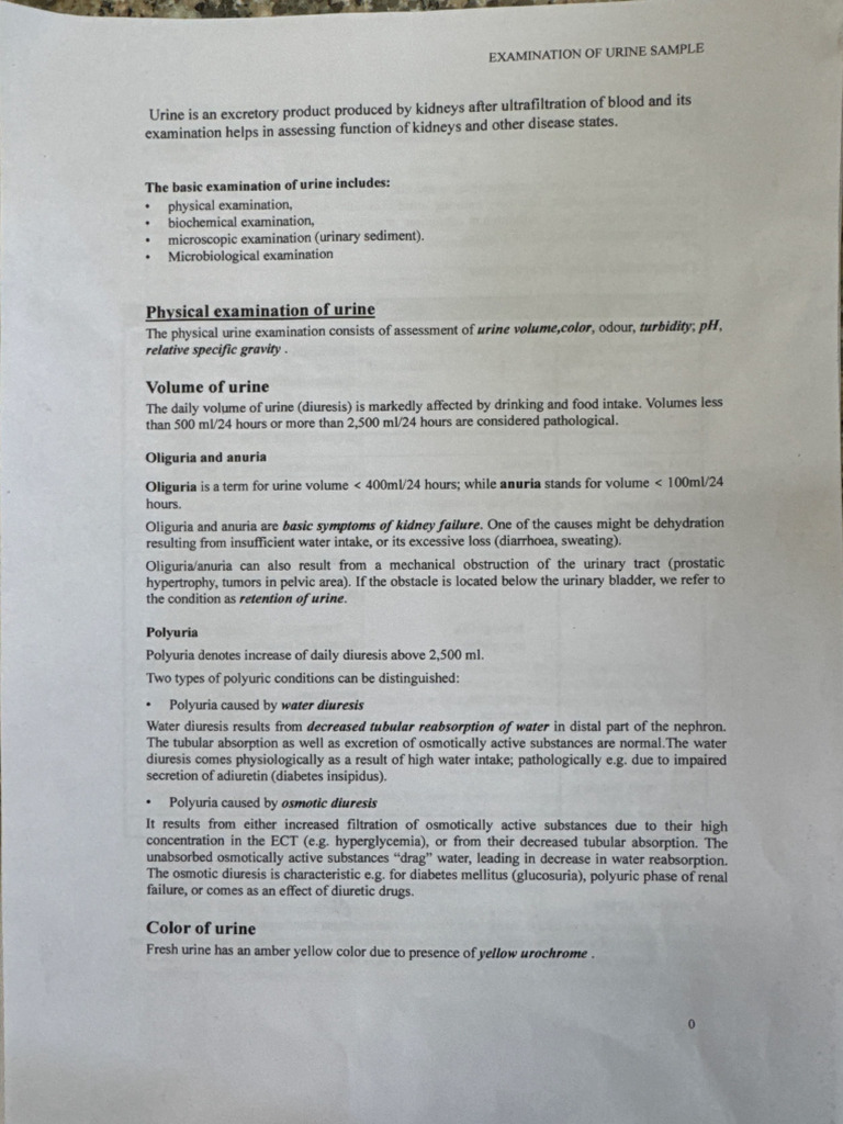 Biochemistry Urine Analysis | PDF | Urine | Clinical Medicine