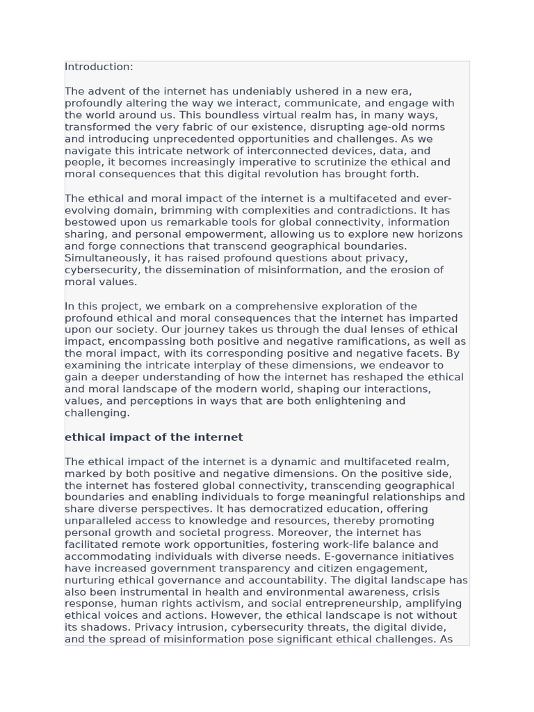 The Advent of Internet and Its Impact | PDF | Internet | Popular ...