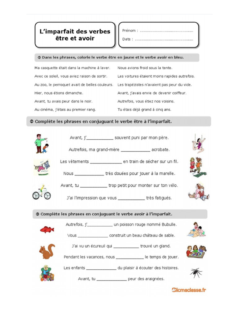IMPARFAIT ETRE ET AVOIR | PDF