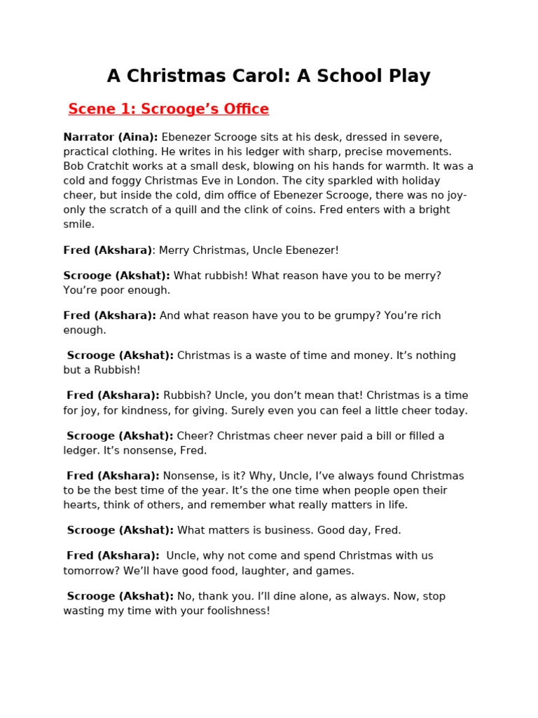 Role Play Christmas | PDF | Ebenezer Scrooge | Tiny Tim (A Christmas Carol)