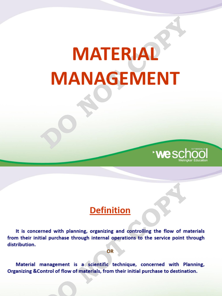 Material Management | PDF | Procurement | Inventory