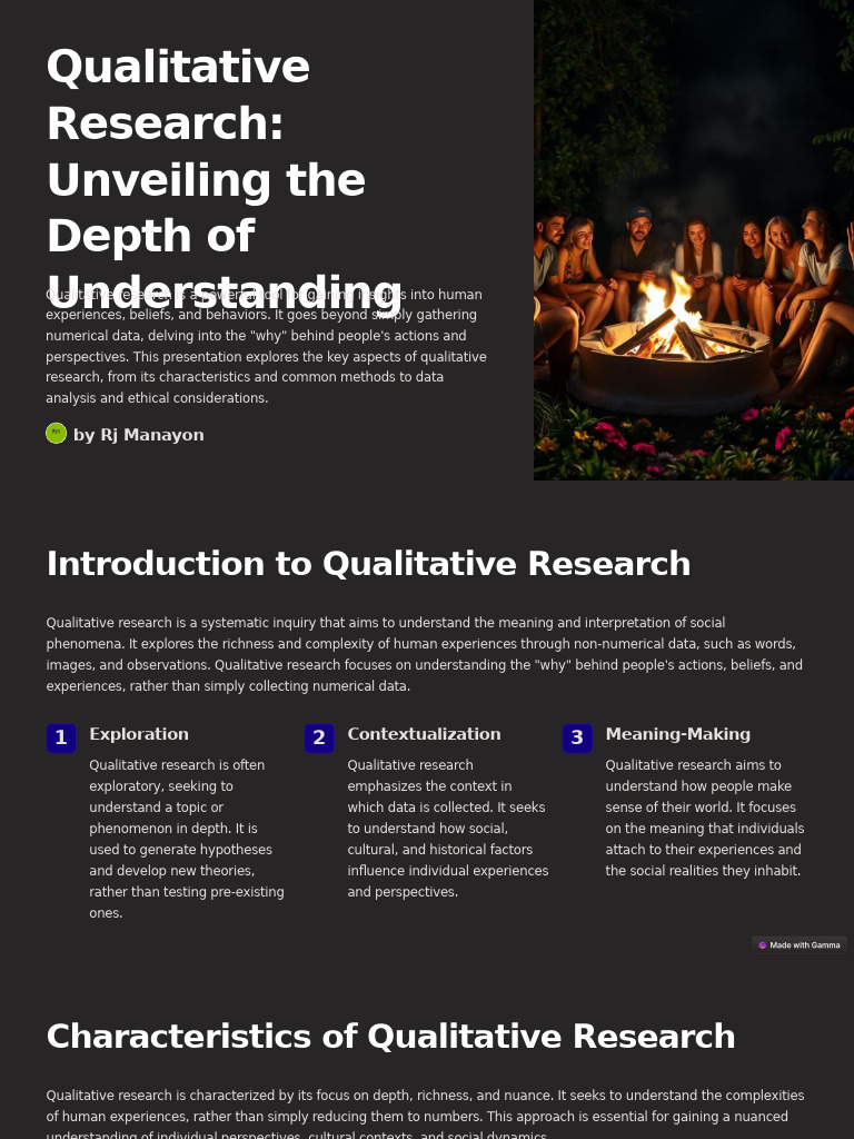 Qualitative Research Unveiling The Depth of Understanding | PDF | Qualitative Research | Focus Group