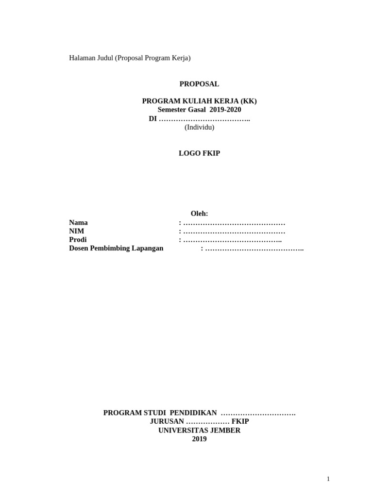 5-Contoh Proposal Proker-KK 2019 | PDF