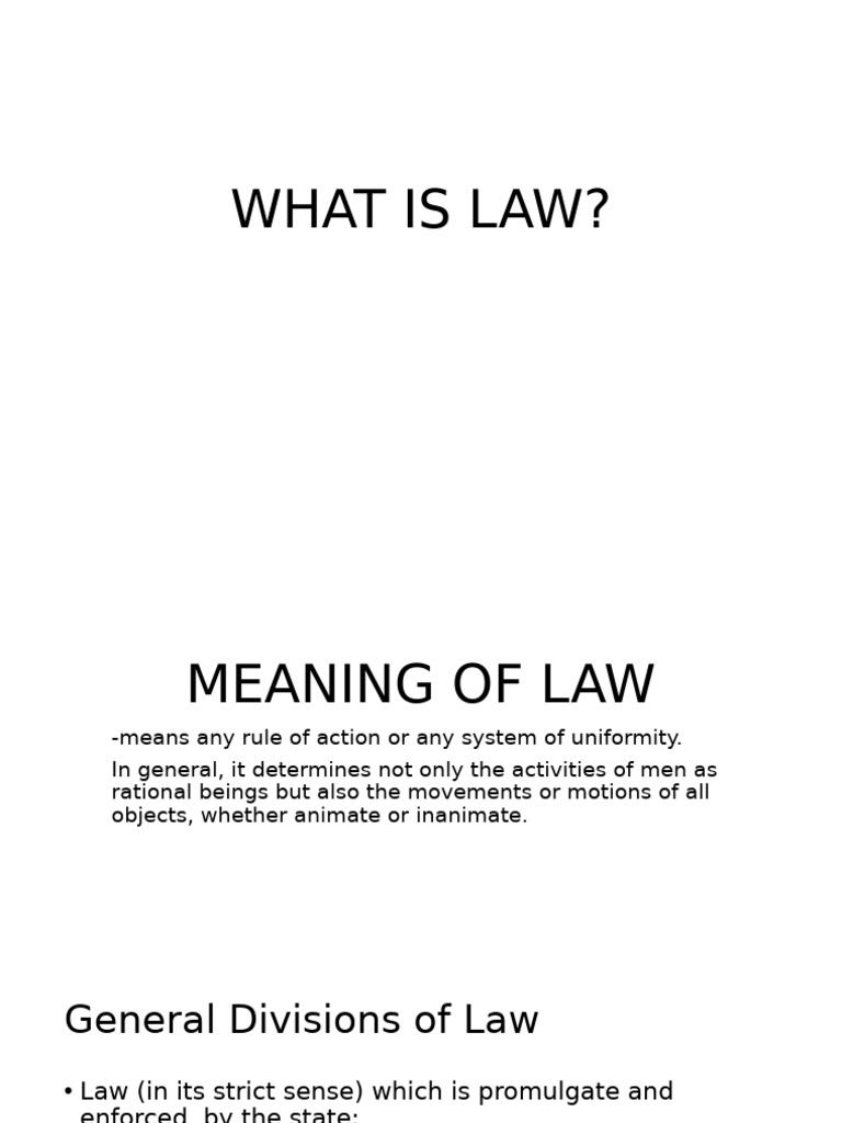 Understanding Law: Definitions and Types | PDF