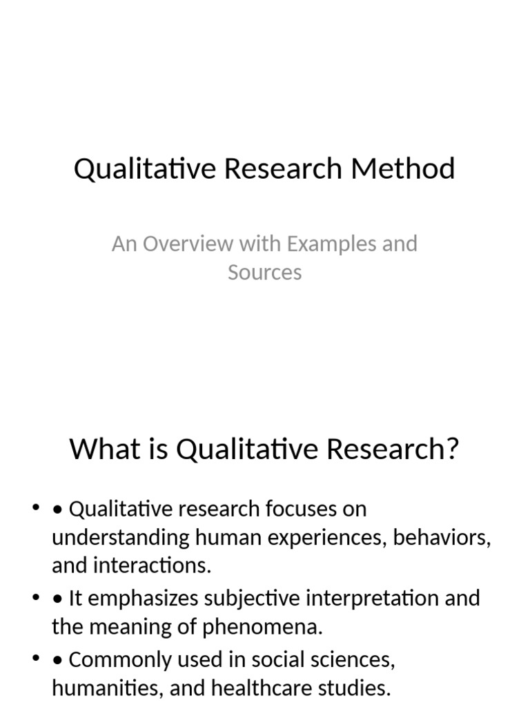 Qualitative Research Method | PDF