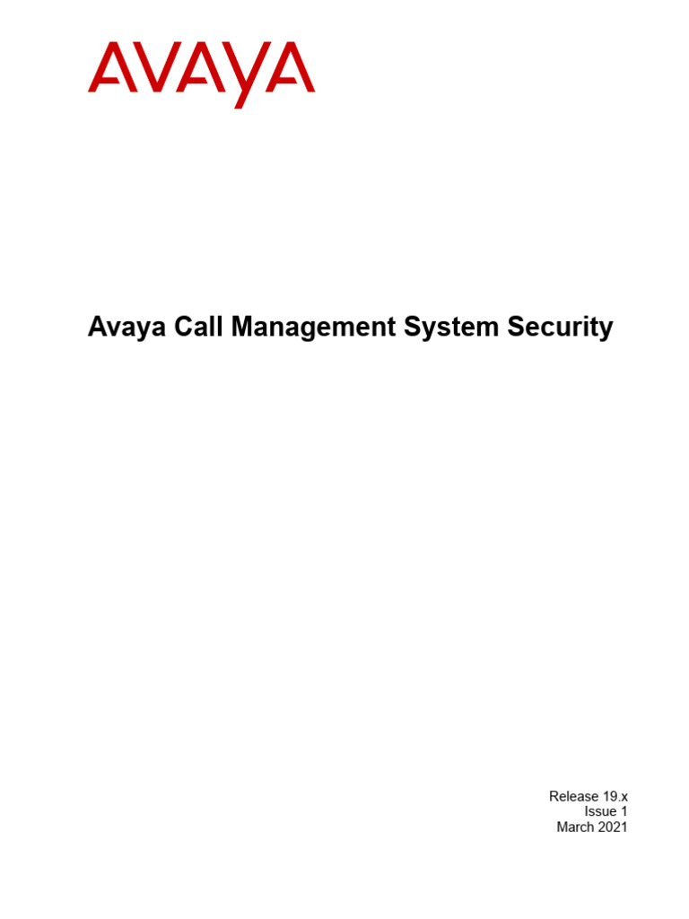 Avaya CMS Security 19.x March 2021 | PDF | Secure Shell | Port (Computer Networking)