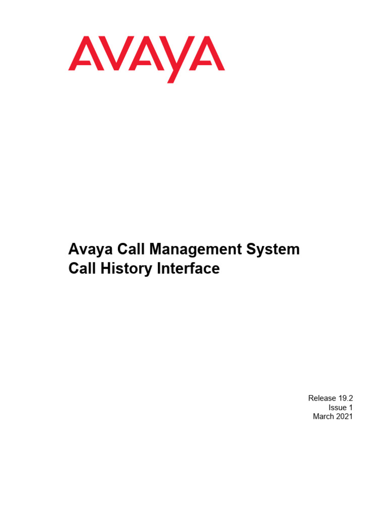 Avaya CMS Call History Interface 19.2 March 2021 | PDF | Integer ...