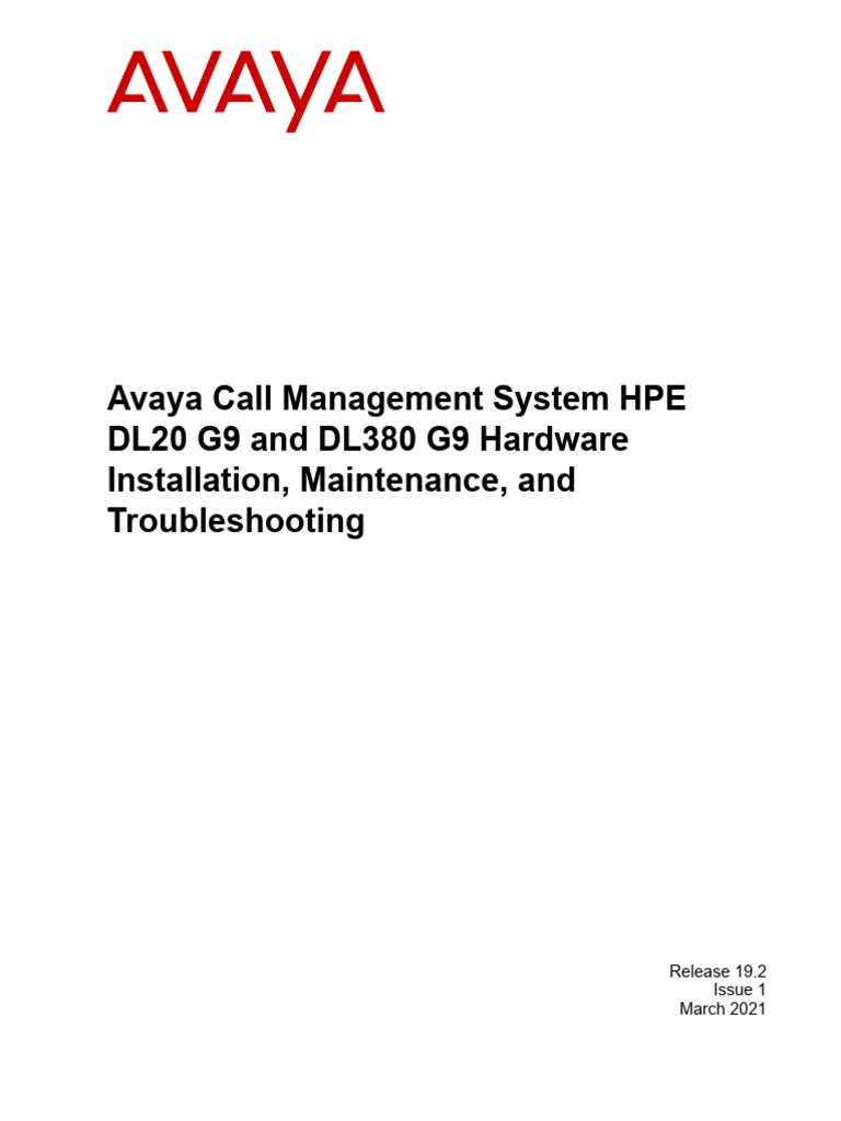 Avaya Hardware Setup Guide | PDF | Electrostatic Discharge | Server ...