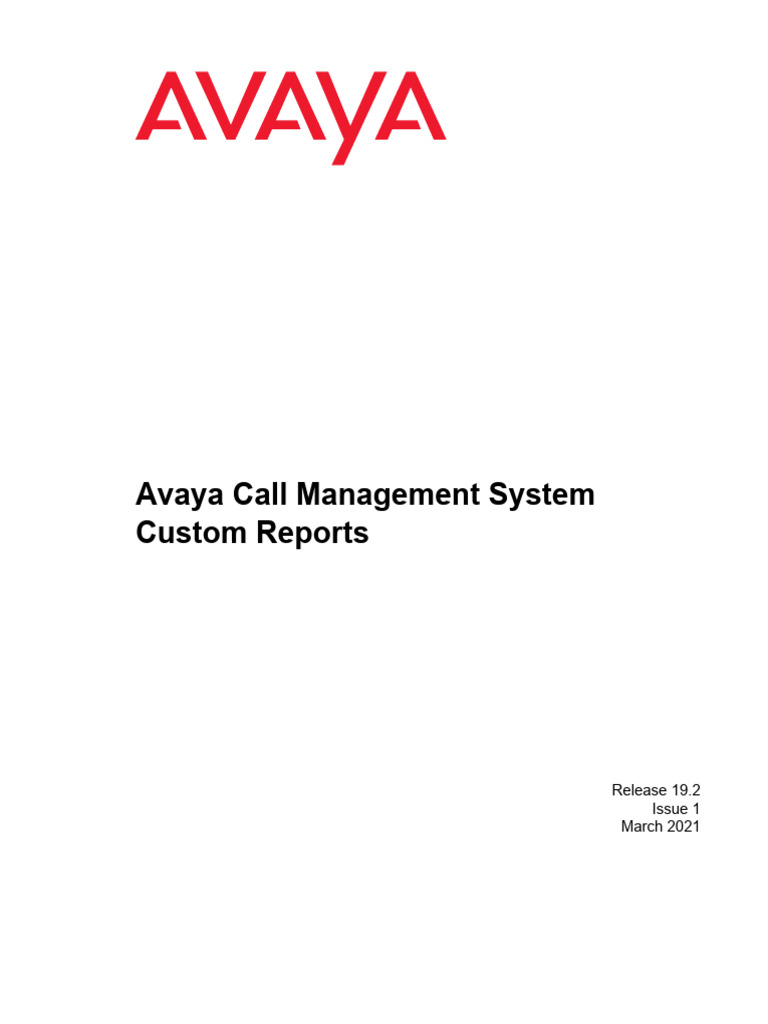 Avaya CMS Custom Reports 19.2 March 2021 | PDF | License | Computing