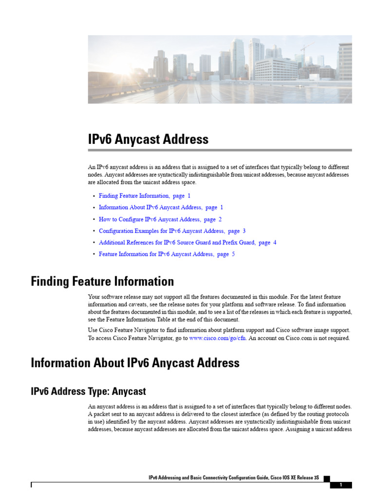 ip6-anycast-add-xe | PDF | I Pv6 | Ip Address