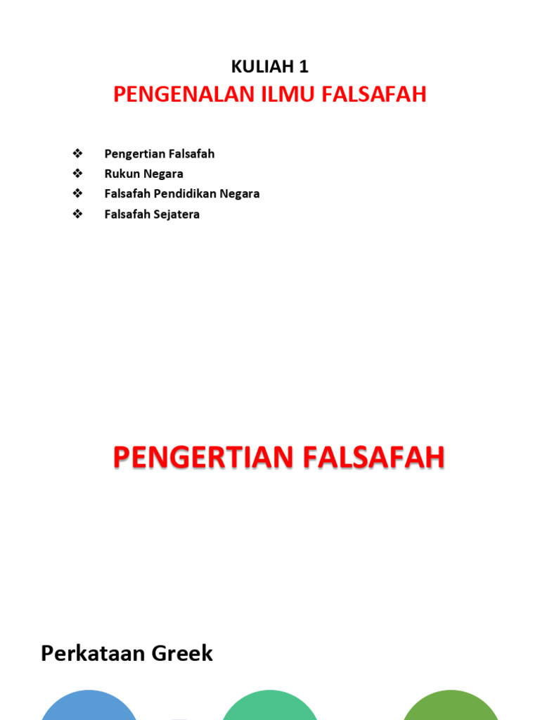 KULIAH 1 Pengenalan Ilmu Falsafah (1) | PDF