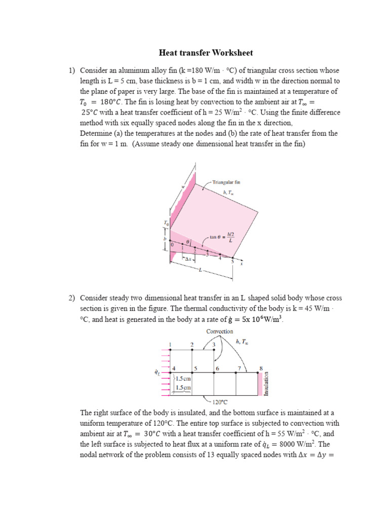 Heat transfer Worksheet_2 (1) | PDF | Heat Transfer | Heat