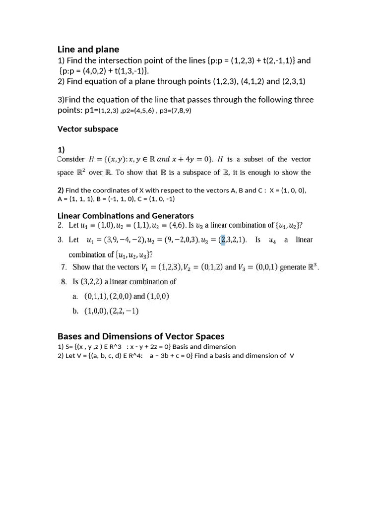 Linear Combinations and Generators | PDF | Basis (Linear Algebra ... Linear Combinations and Generators | PDF | Basis (Linear Algebra ...