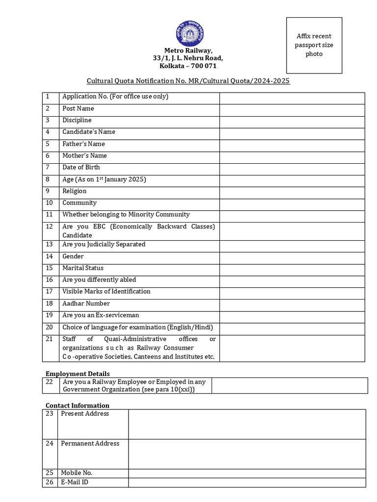 1735562671131-Cultural Quota application format | PDF | Identity Document