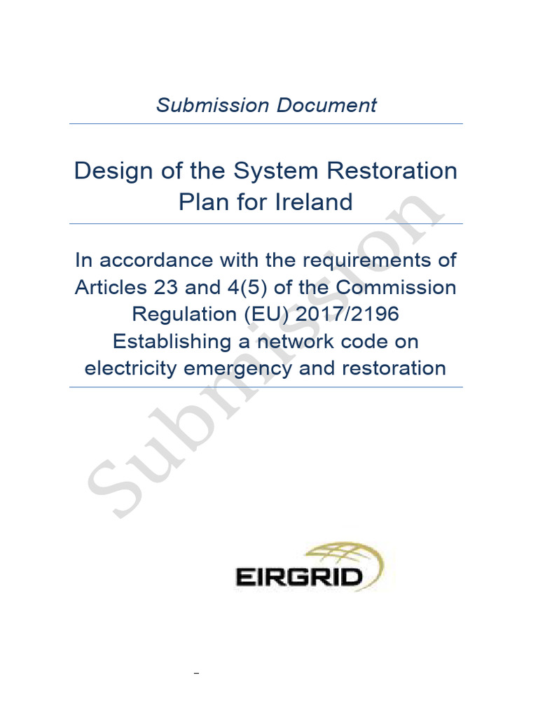 EirGrid System Restoration Plan Ireland | PDF | Electric Power ...