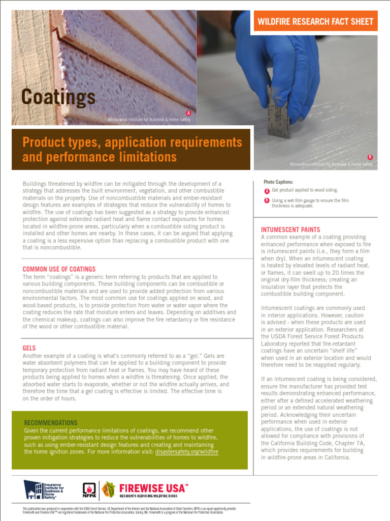 Fire Wise Fact Sheets Coating S Custom Iz Able | PDF | Wildfire | Fires